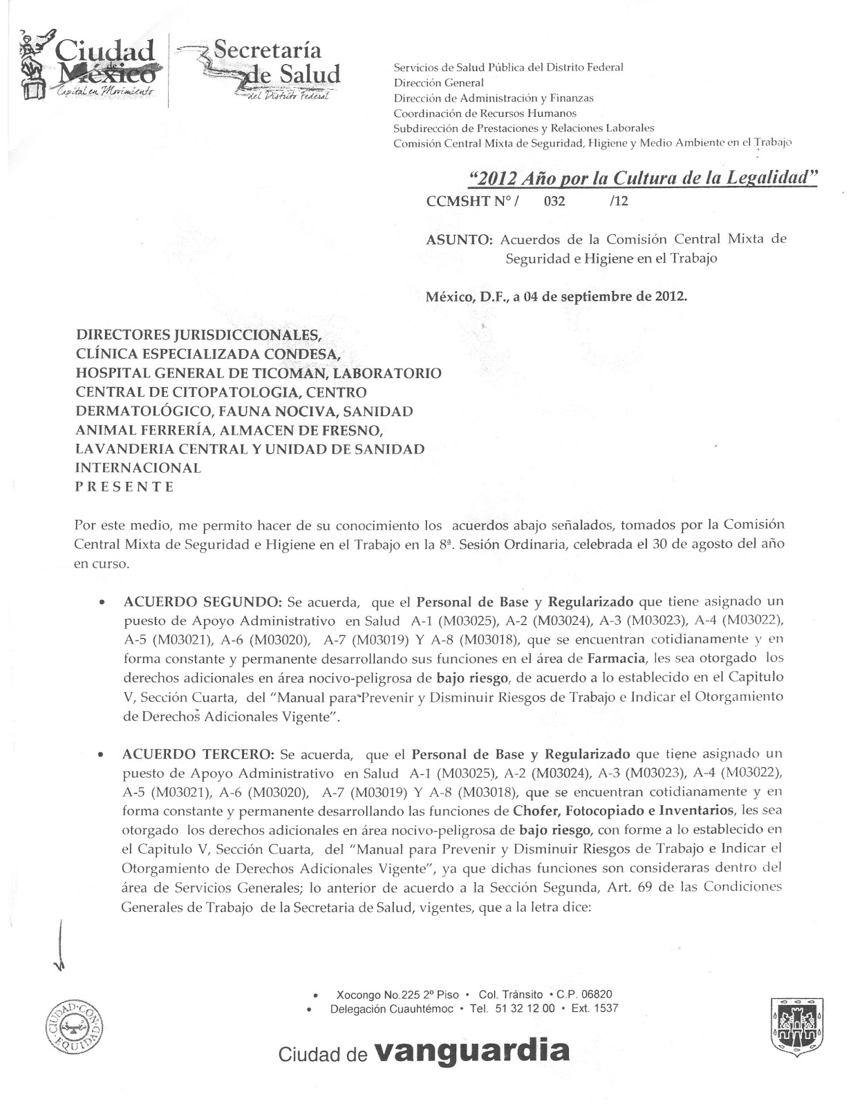Comité Ejecutivo Seccional No 13 SNTSA: Buenas noticias concepto 30