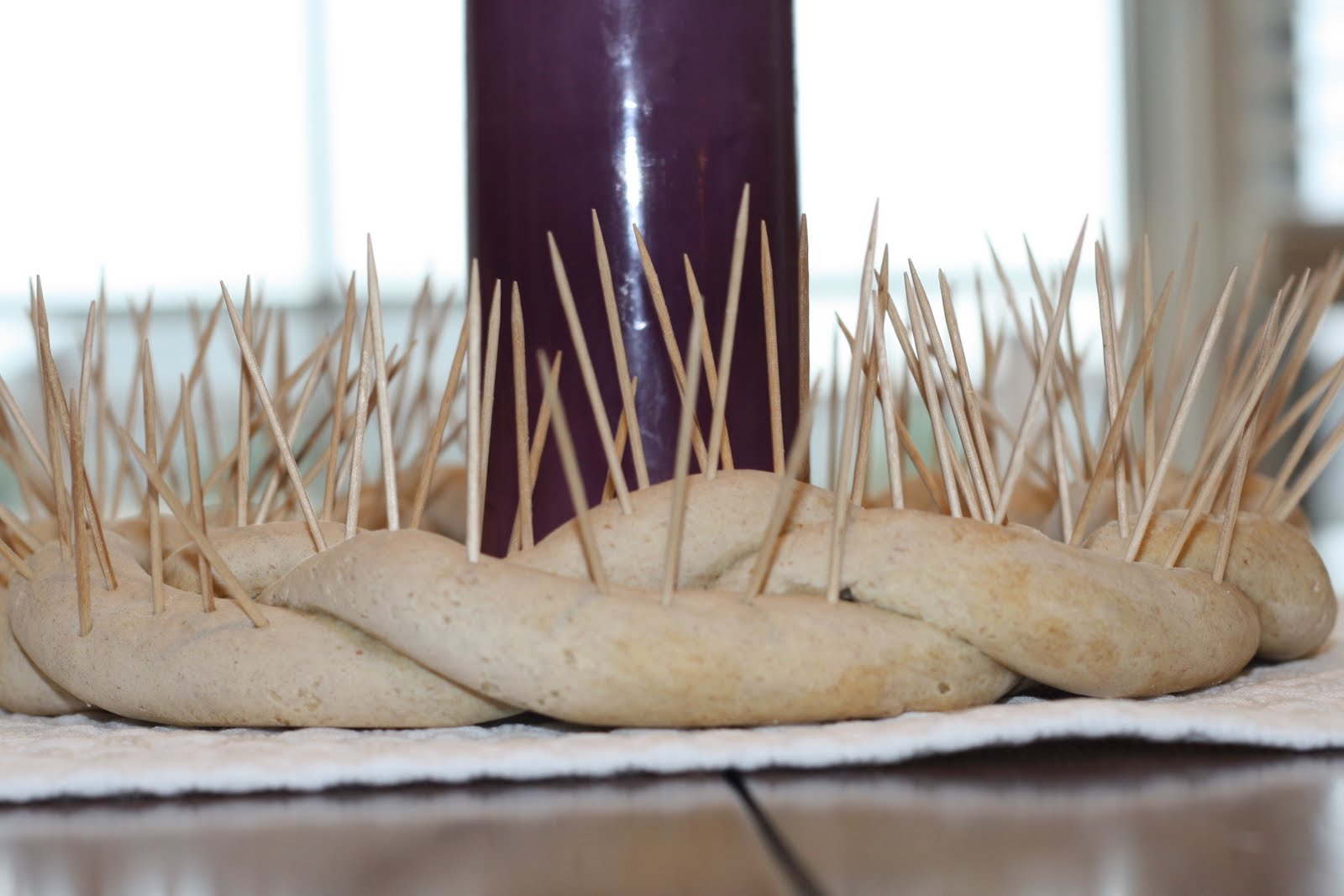 Orange, Pink, and Green: Salt Dough Crown of Thorns ~ Ash Wednesday