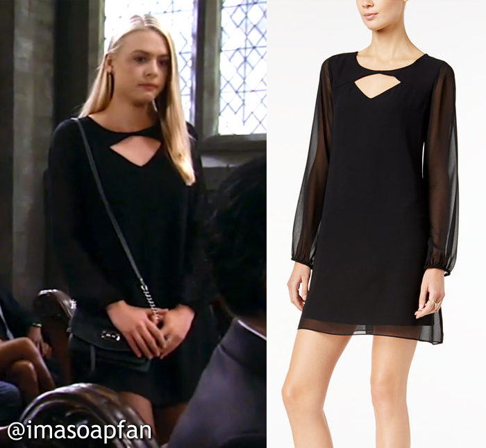Kiki Jerome's Black Keyhole Shift Dress - General Hospital, Season 54 ...