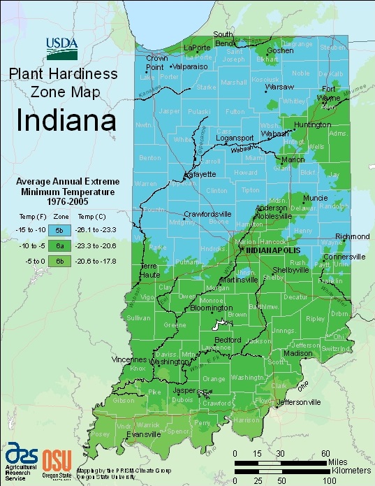 Farmers Know Best: Indiana USDA Plant Hardiness Zones Map