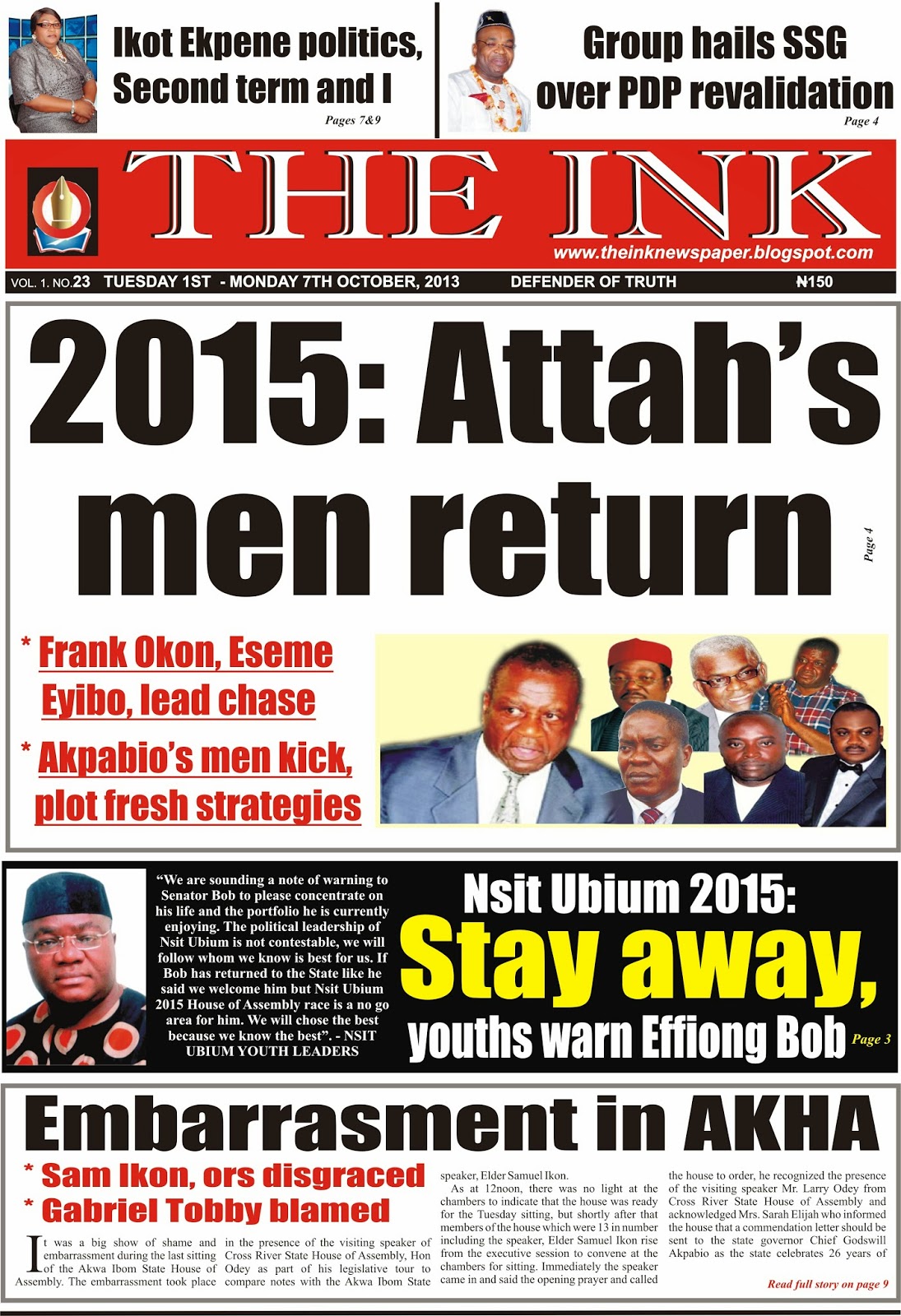 THE INK VOL. 1 NO 23 ~ Welcome to the Official Blog of THE INK ...