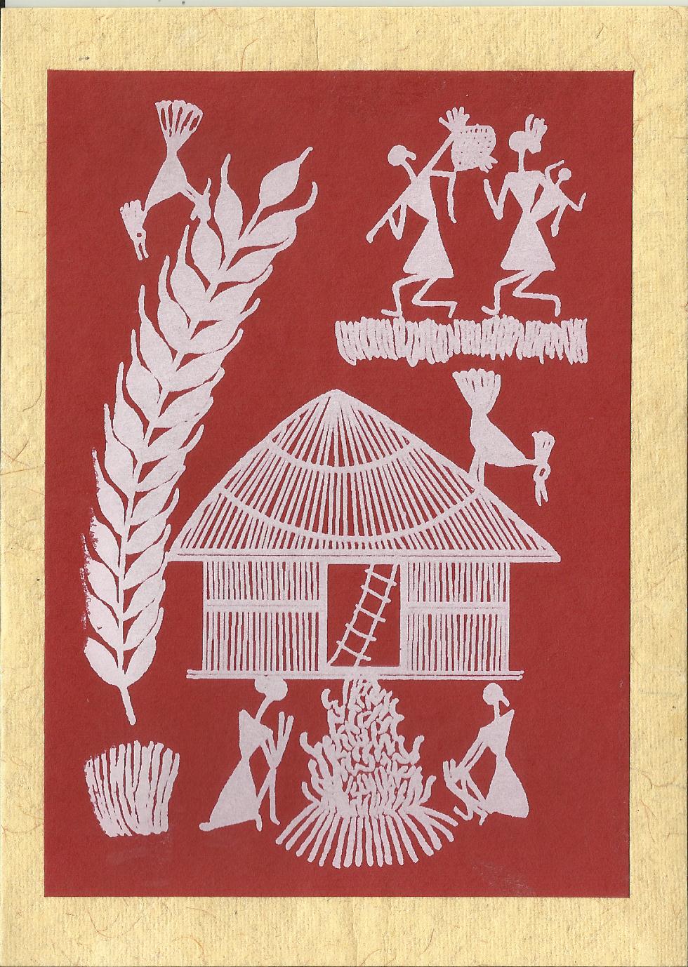 Heritage of India: Warli Paintings Greetings Cards