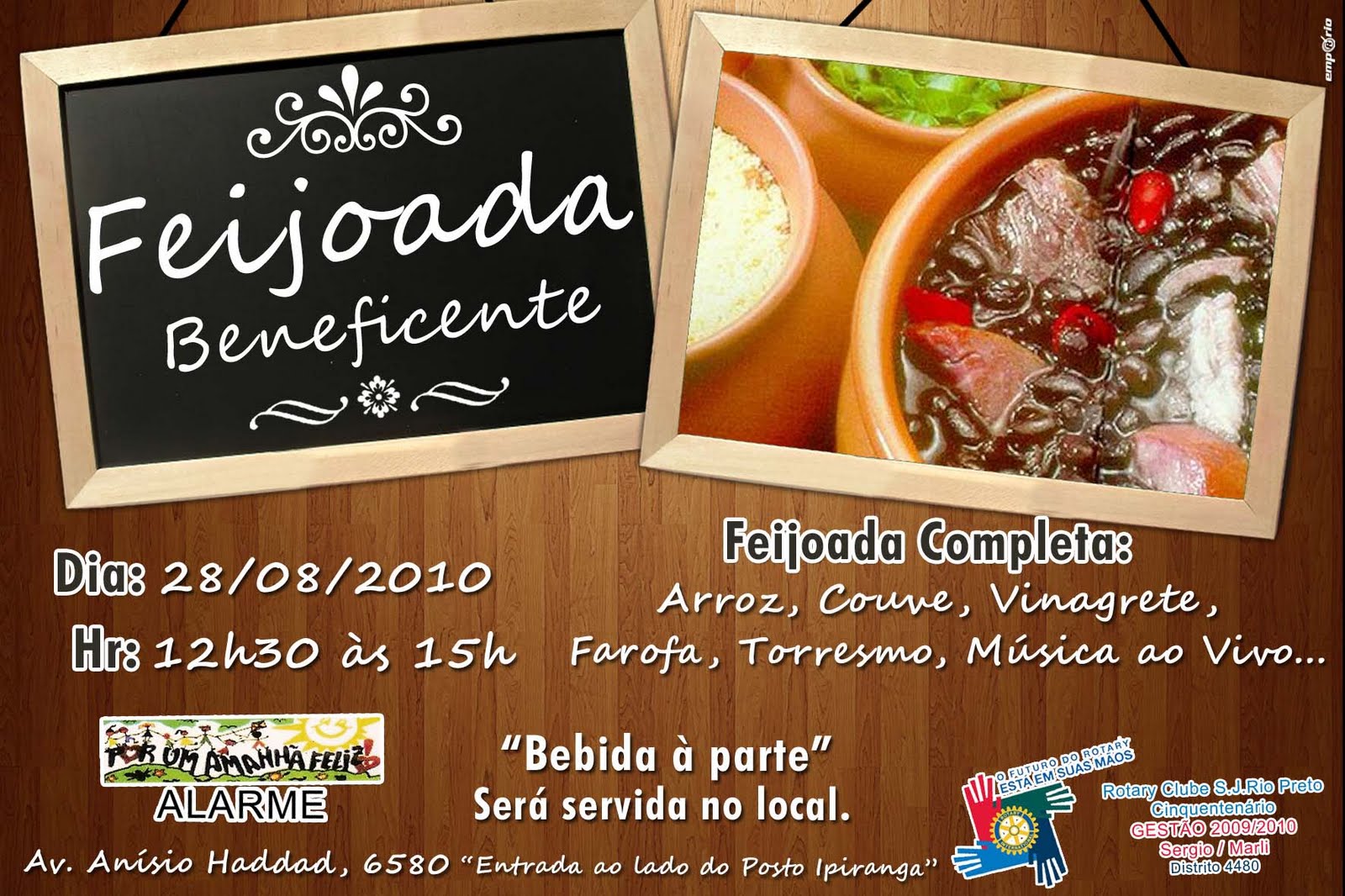 publicidade: Convite Feijoada Beneficente