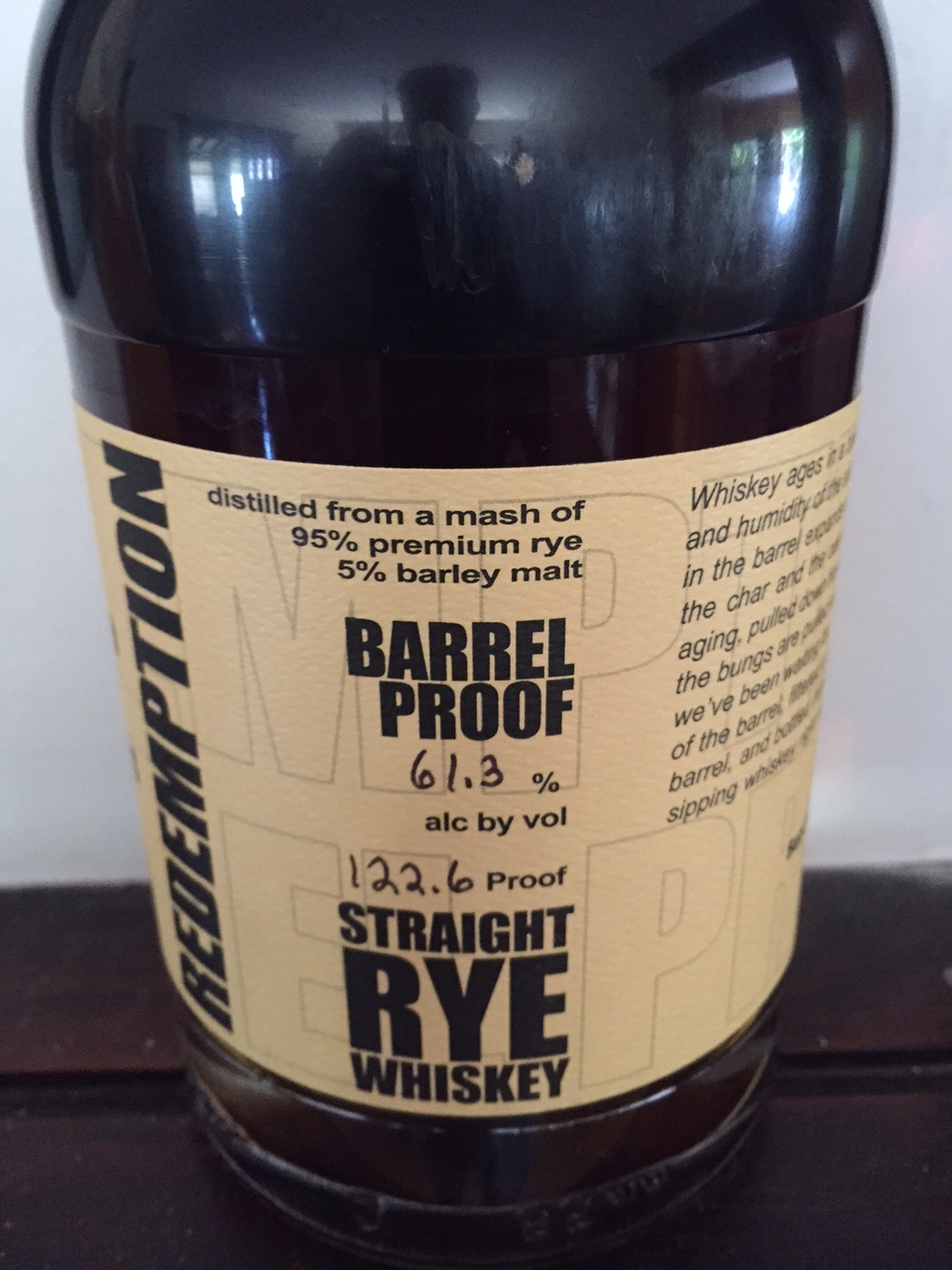 Sku's Recent Eats: Redemption Barrel Proof Rye