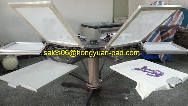 silk screen printing machine: 6color manual Rotary Screen Printing ...