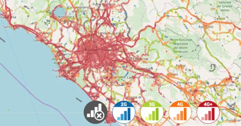 Mappa copertura 4G/LTE per cellulari e internet (Tim, WindTre, Vodafone ...