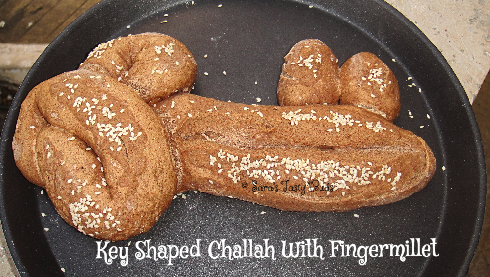 SARA'S TASTY BUDS: Key Shaped Challah with Fingermillet #BREADBAKERS