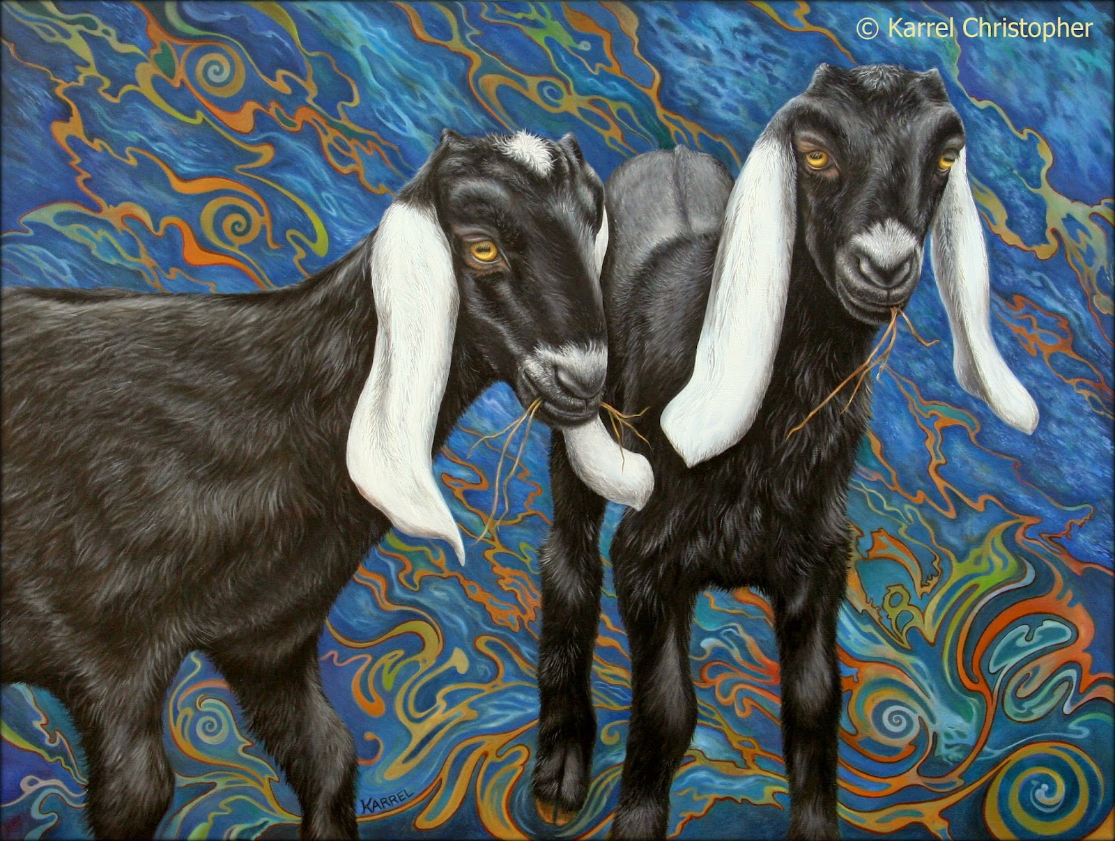 KARREL's Creative Path: Oil Painting of Nubian Kid Goats