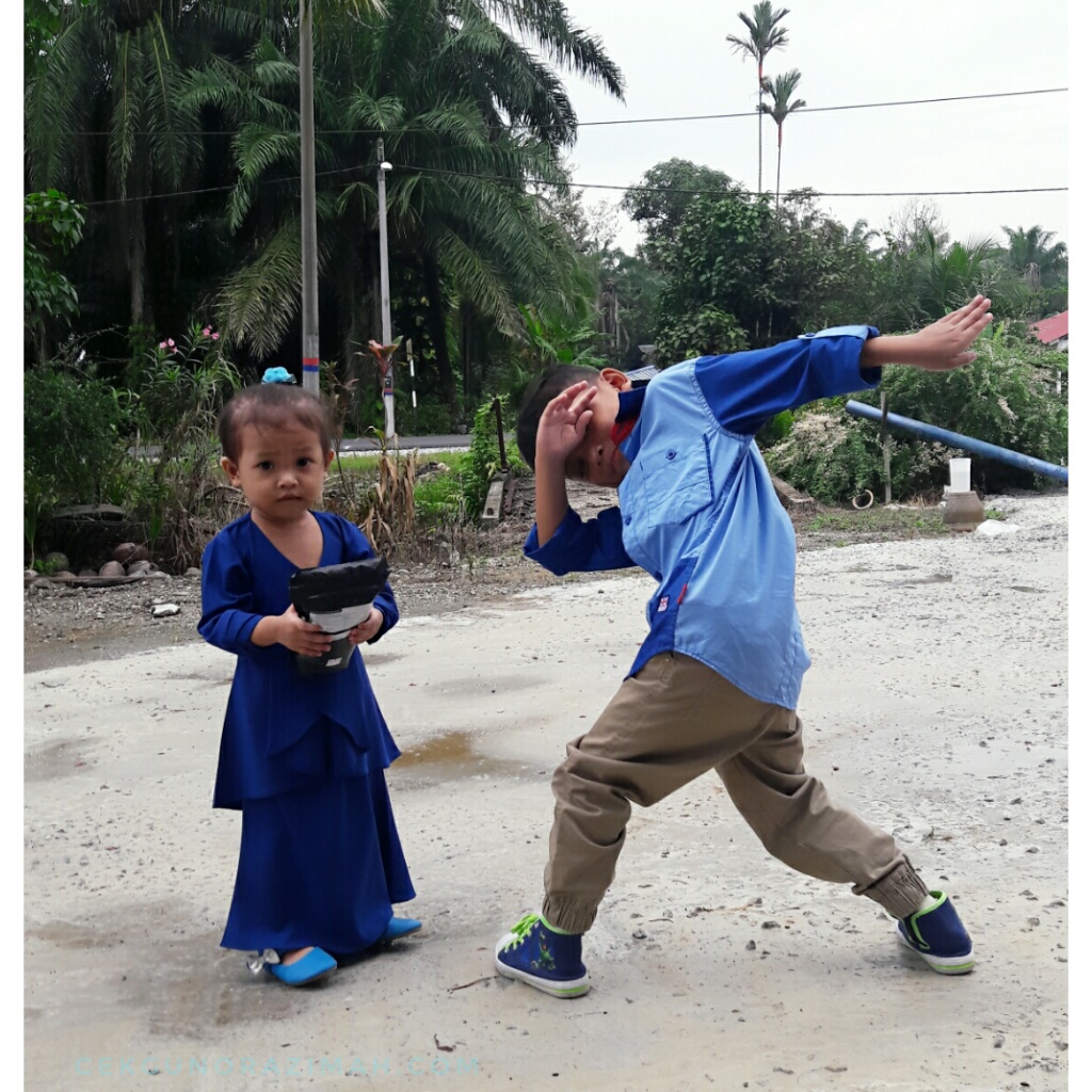 OOTD raya ketika dengan tema emerald & biru ~ Cikgu Norazimah