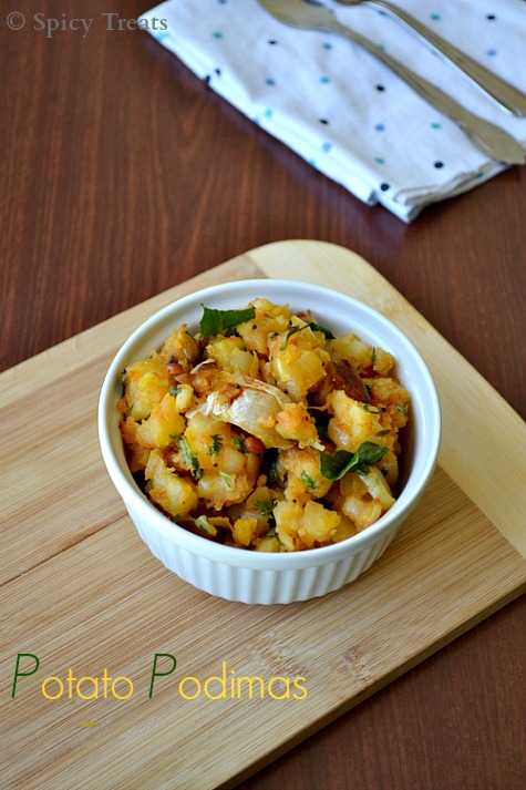 Spicy Treats: Potato Podimas / Urulai Kizhalangu Podimas / Potato Dry Curry