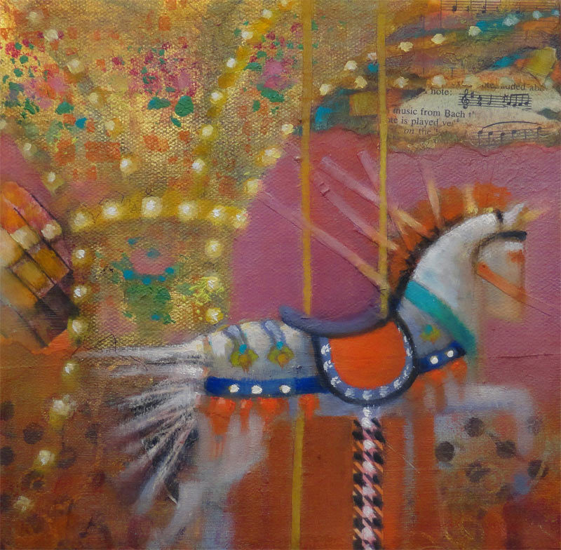 Contemporary Artists of Illinois: Contemporary Colorful Painting "Horse ...
