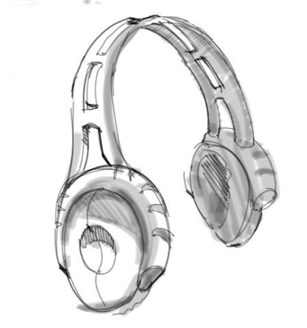 ID render: How to start a sketch of a pair of headsets