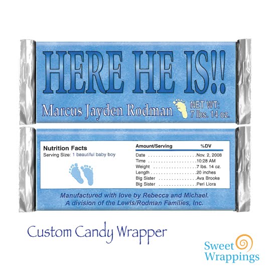 Personalized Candy Wrappers and Party Favors by Sweet Wrappings : Use a ...
