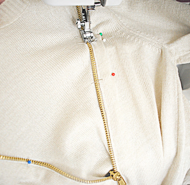 Trash To Couture: Add a zipper.