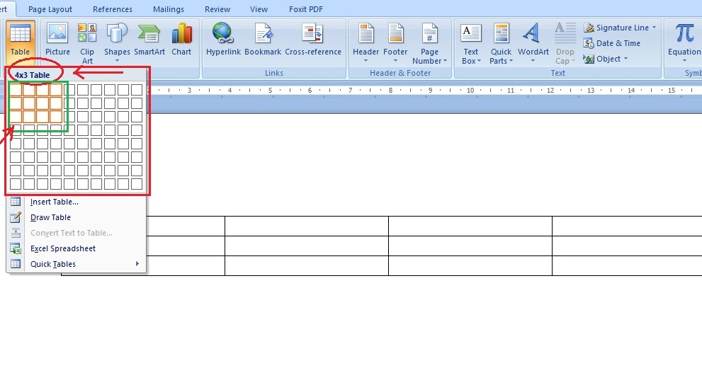 CARA MEMBUAT TABLE DI WORD