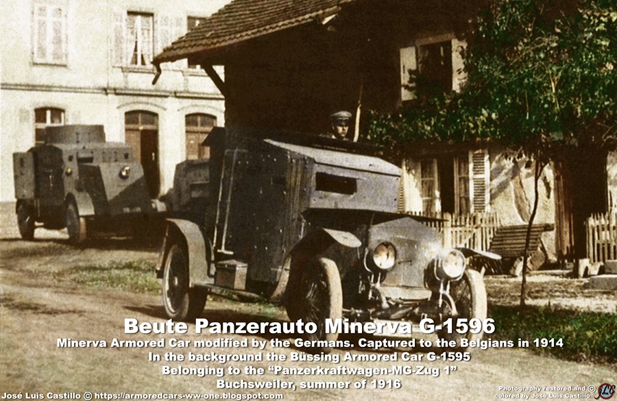 Armored Cars in the WWI: German Modified Minerva Armored Car. Alsace 1916