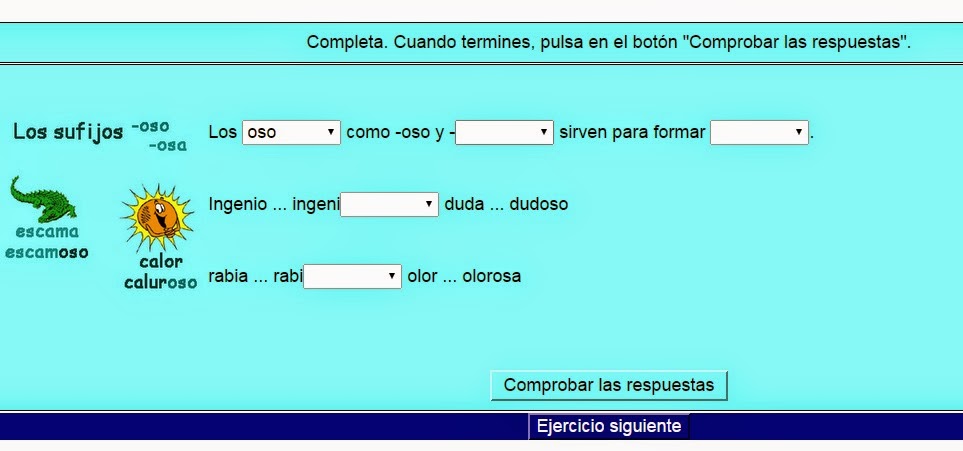 Educación Primaria_El aula de Nina: LOS SUFIJOS --oso, -osa