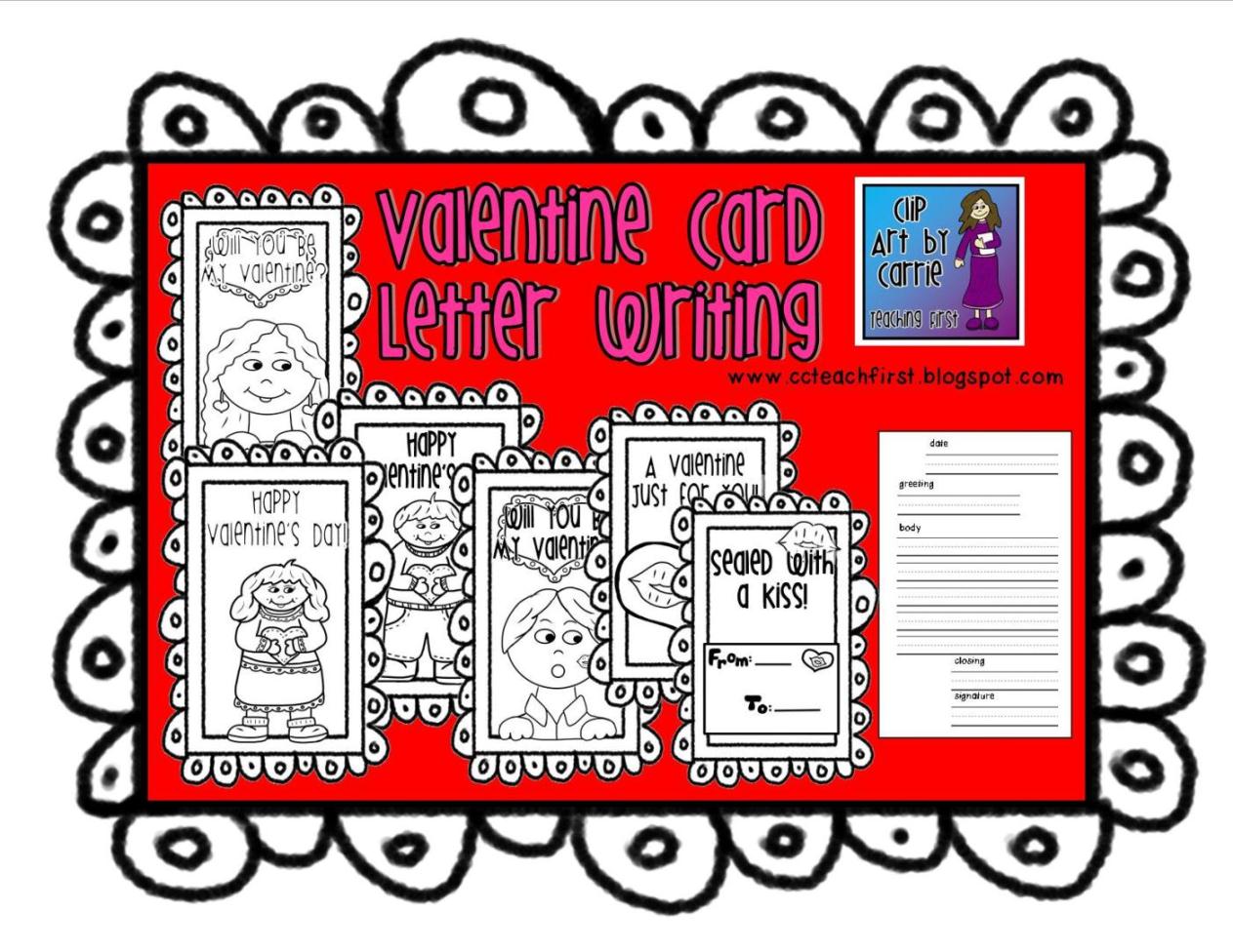 Clip Art by Carrie Teaching First: Valentine Cards for Letter Writing