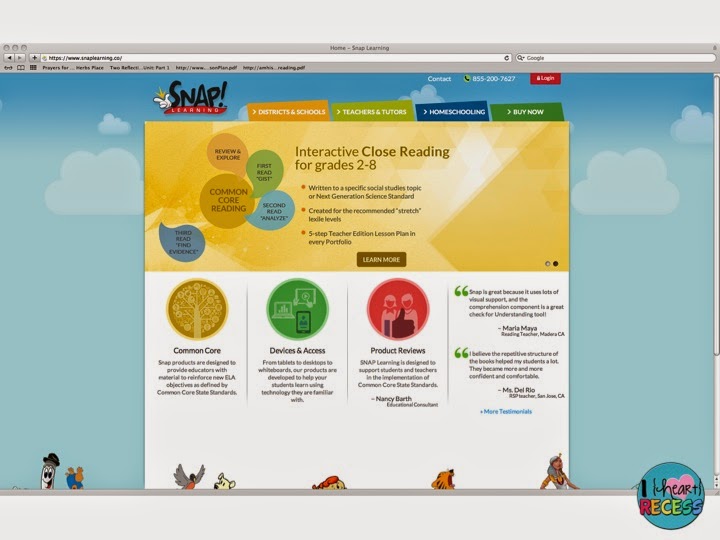 Snap Learning an Online Resource - I {heart} Recess