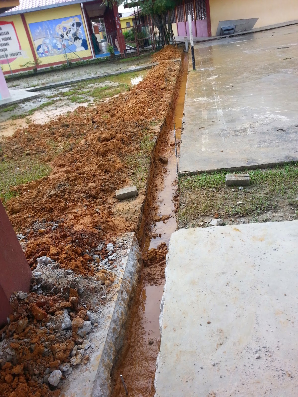 Sekolah Kebangsaan Taman Putra Perdana: Kerja-kerja membuat longkang