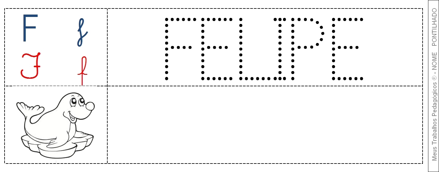 Nome Pontilhado: Nomes pontilhados letra F