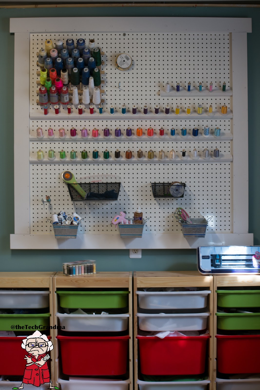 The Tech Grandma: thread board for my sewing space