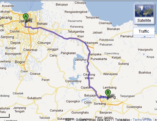 Map Bandung Jakarta