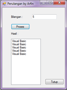 Perulangan atau Looping Pada Visual Basic