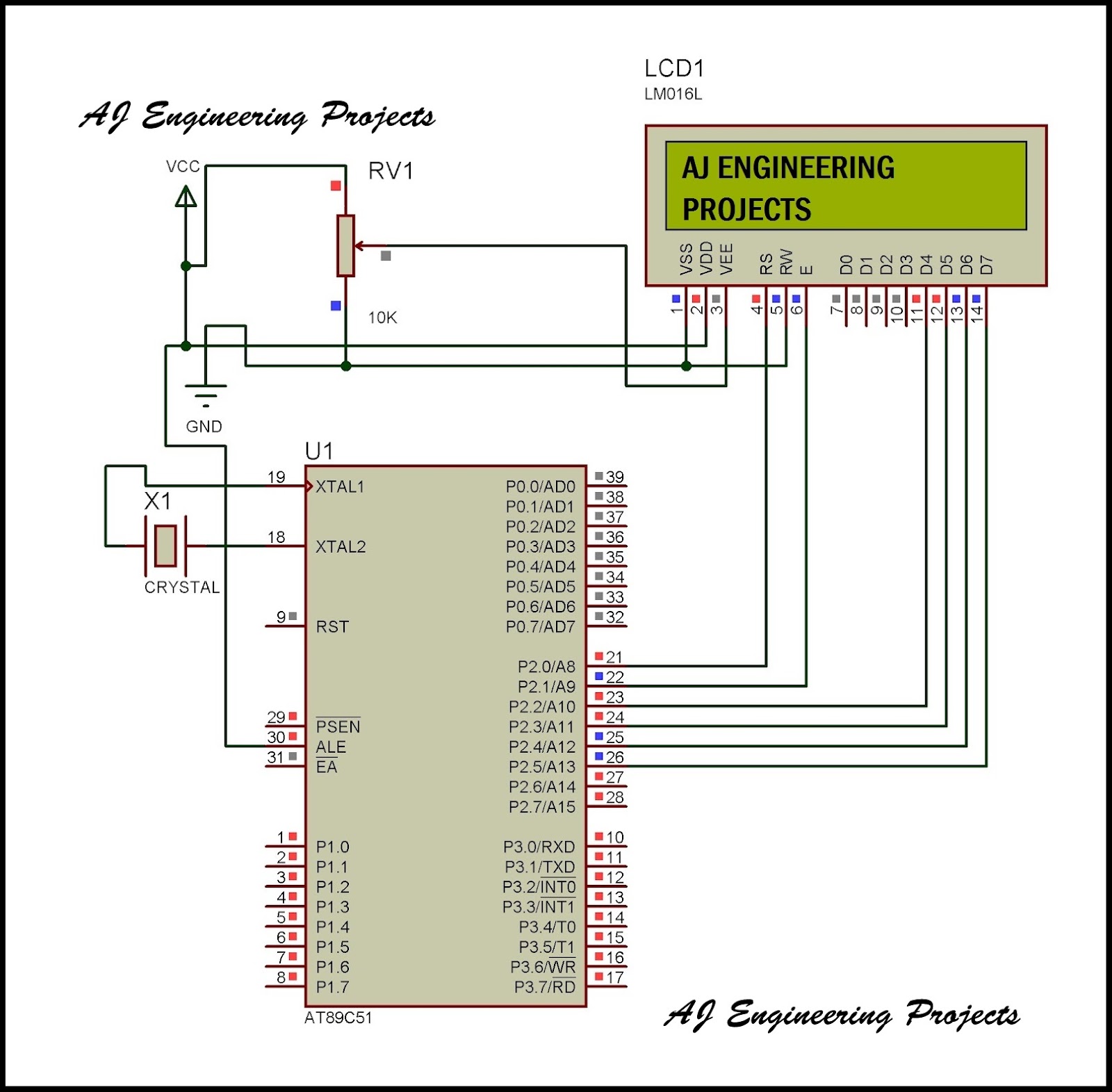 Electronics Projects: 8051 4 Bit LCD Interfacing Tutorial