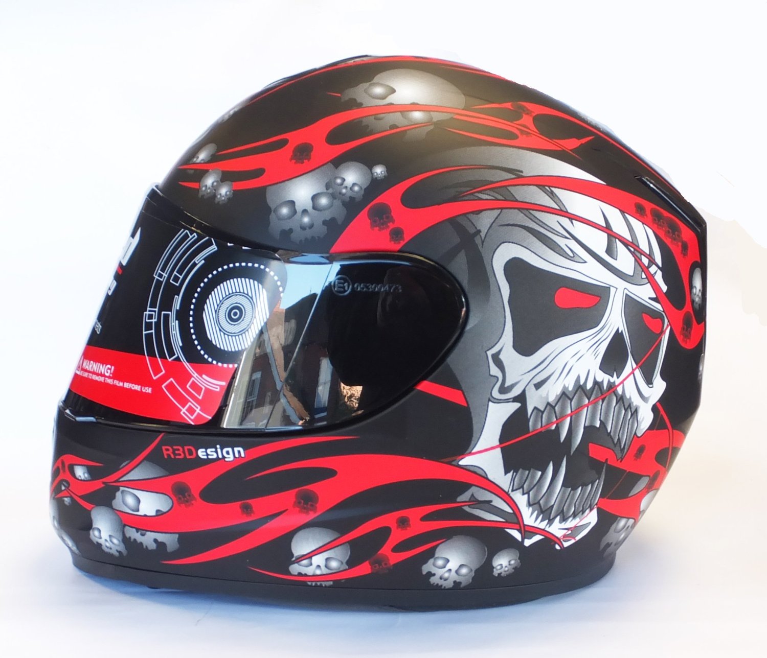 Automotive Accessories: VIPER RS-44 SKULL FULL FACE MOTORCYCLE CRASH HELMET