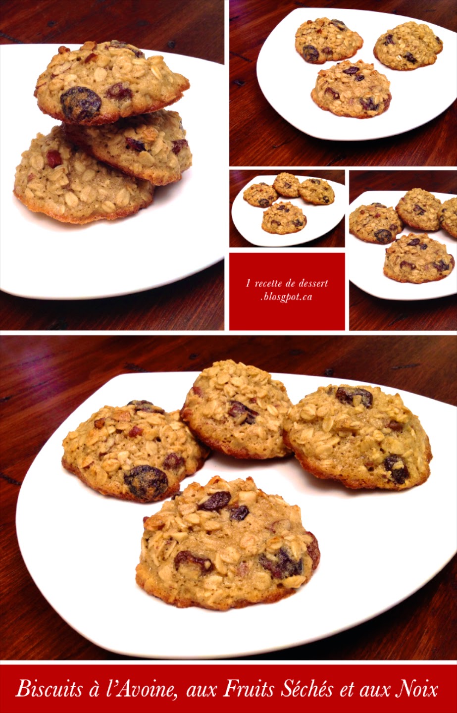 1 recette de dessert: Biscuits à l’Avoine, aux Fruits séchés et aux Noix