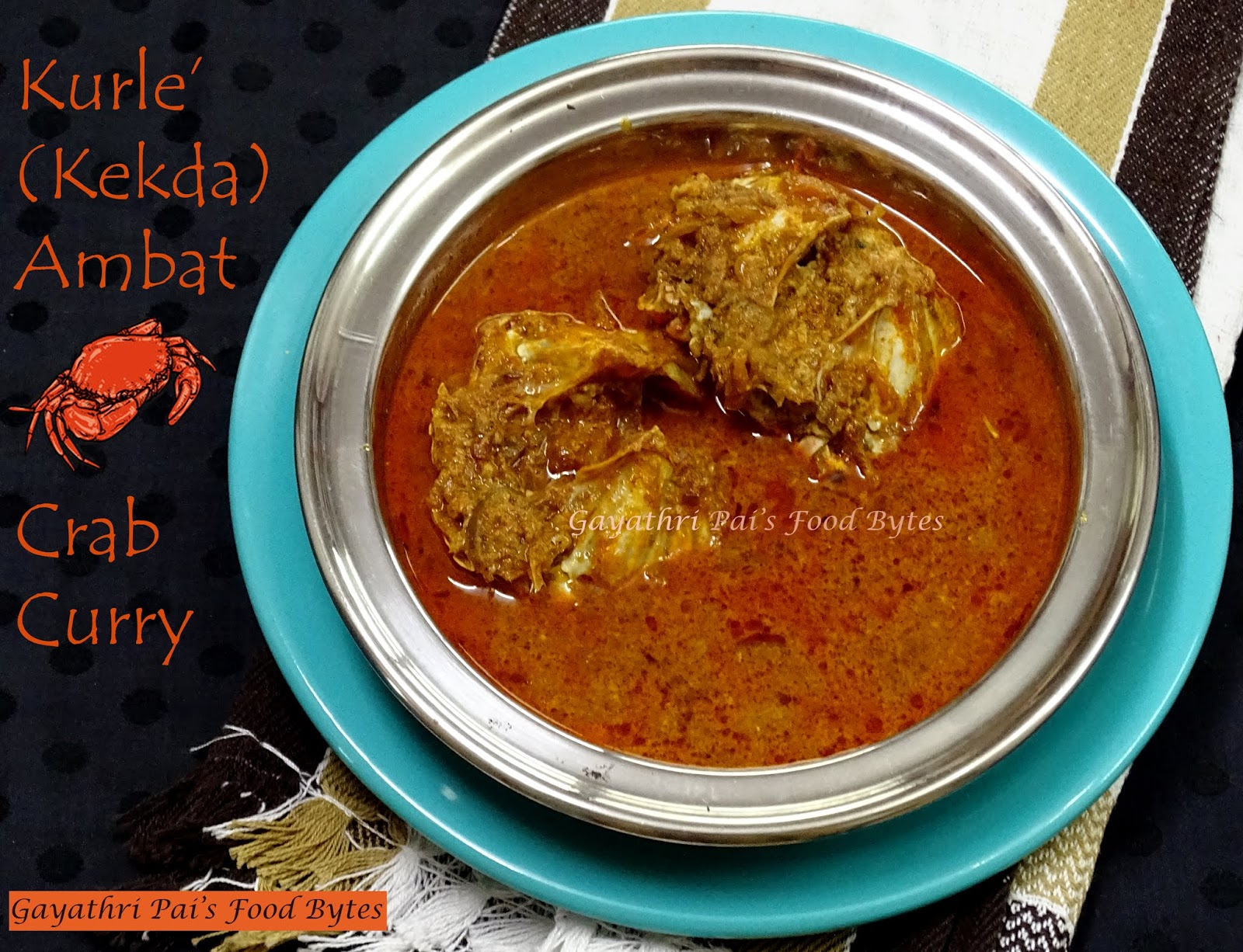 Gayathri Pai's Food Bytes: Kurle' (Kekda/Crab Shellfish) Ambat (Curry).