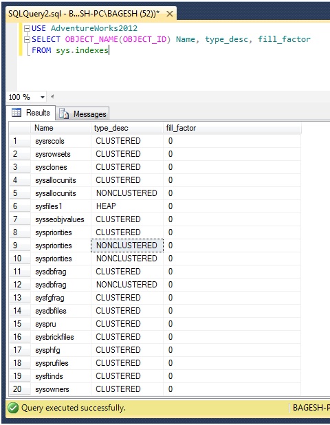 Microsoft Business Intelligence: Fill Factor in sql server