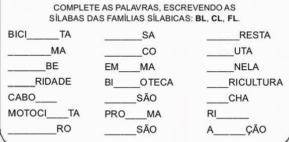 Pedagogas da paz: Atividade BL, CL, FL - SÍLABAS COMPLEXAS DIFICULDADES ...