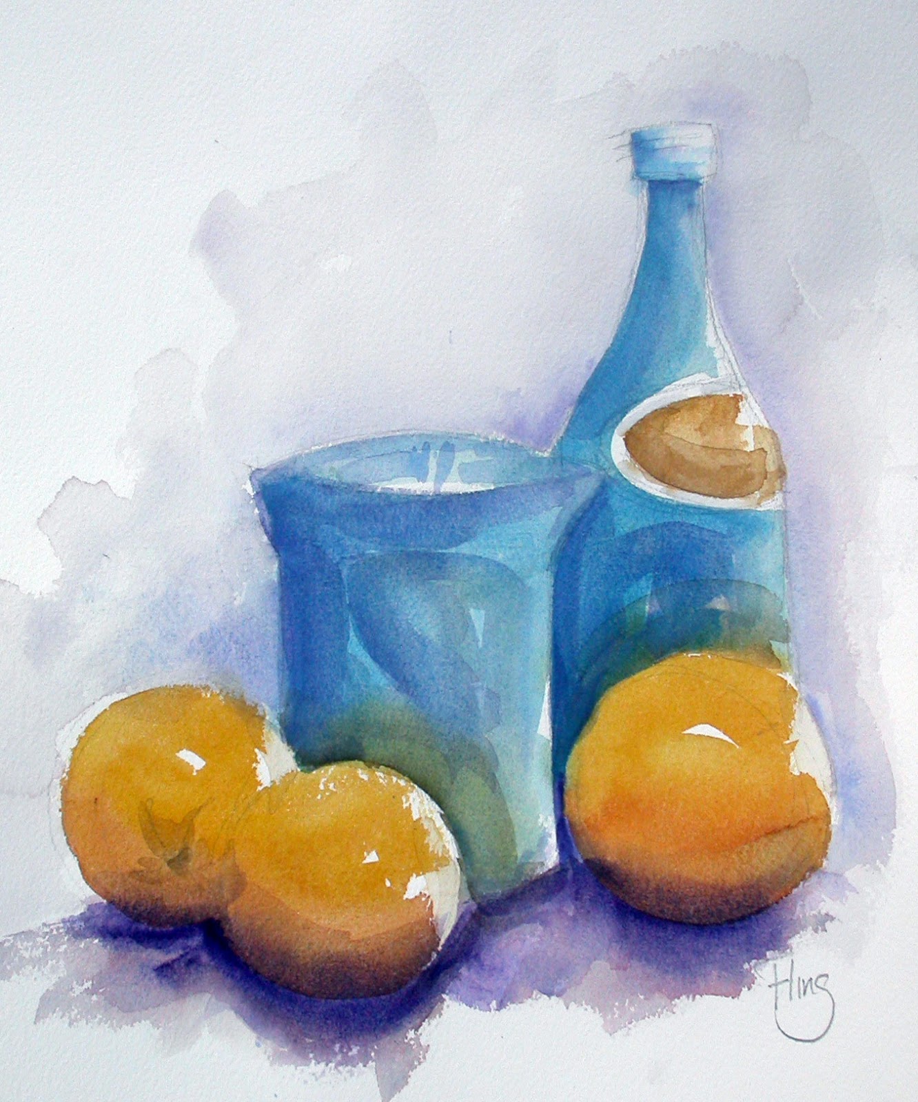 The Art of Andy Fling: Sparking Water and Oranges Still Life