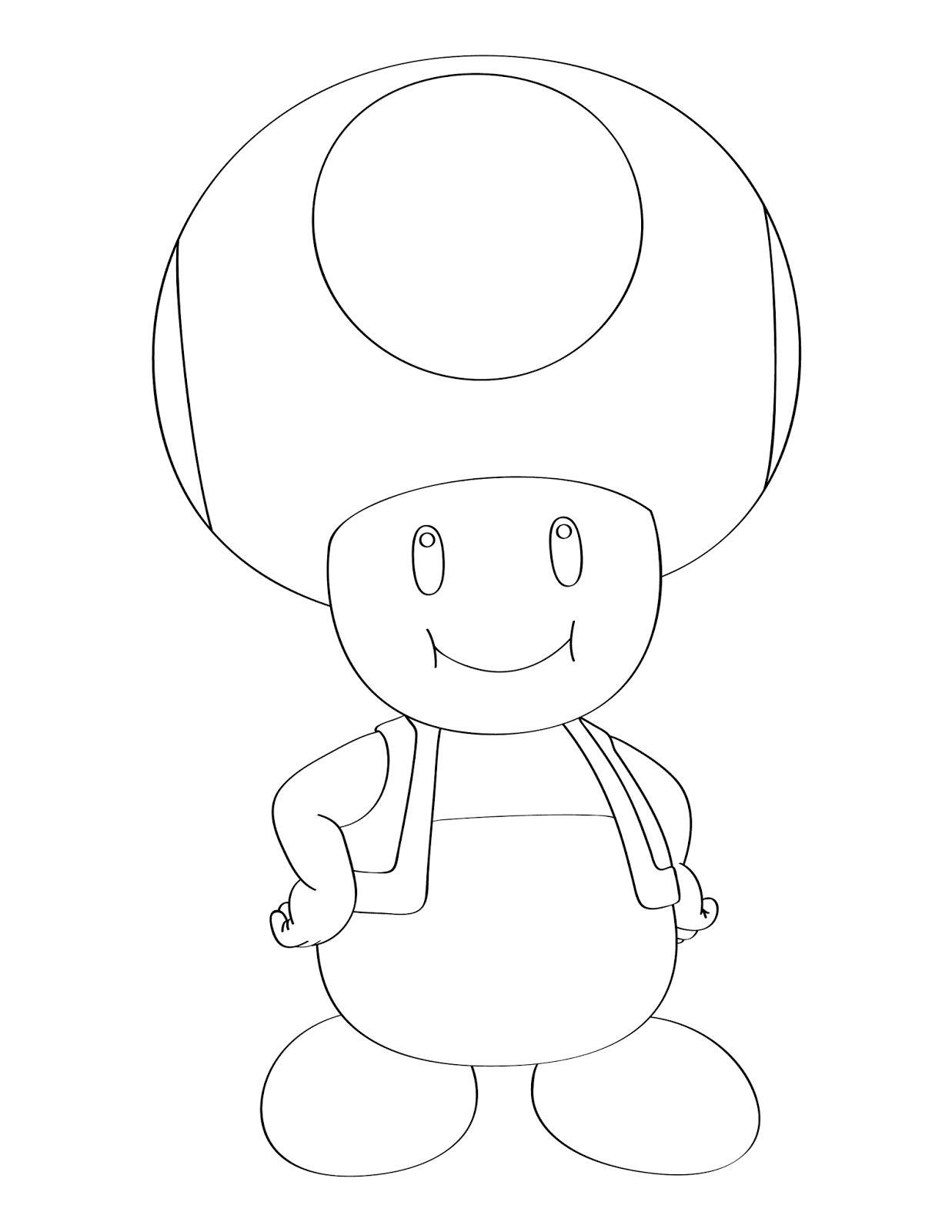 Desenho para colorir e imprimir Toad Super Mario PDF