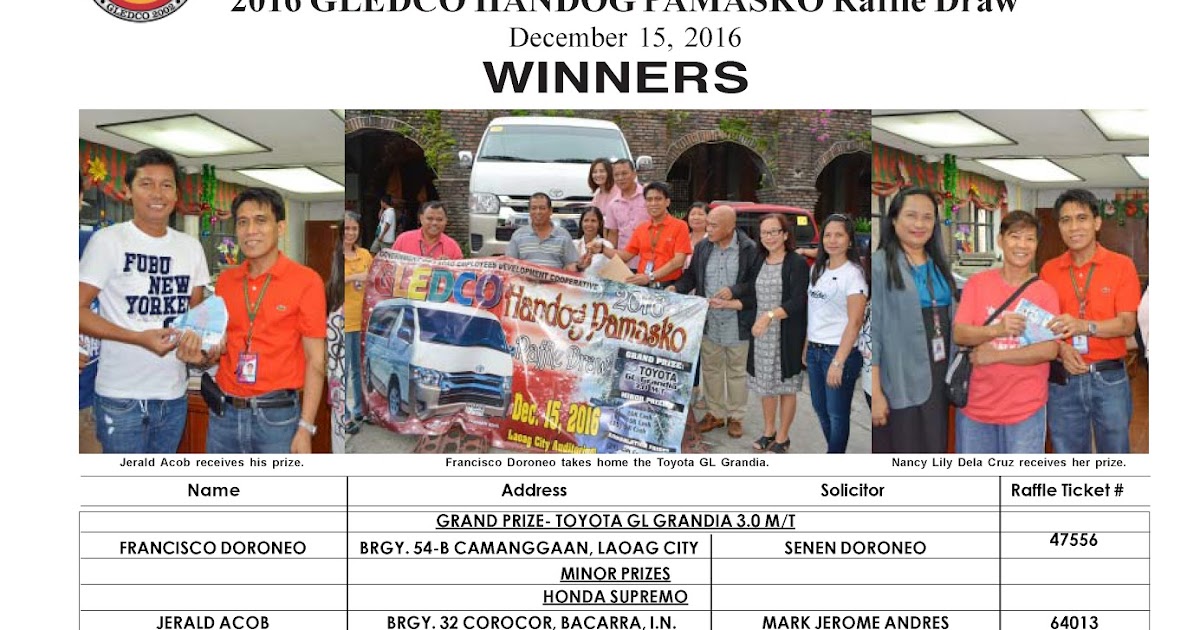 Gledco Handog Pamasko 2016 winners