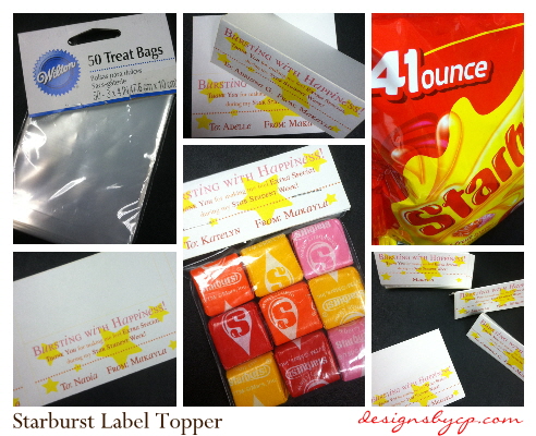 designs by cp: Starburst Valentine Label Topper