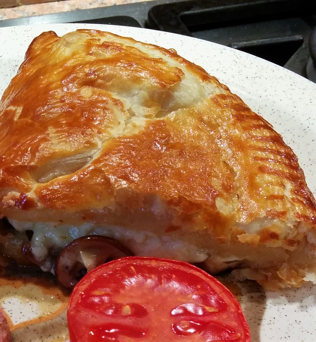 Onions and Paper: RECIPE: Mushroom and Cheddar turnover