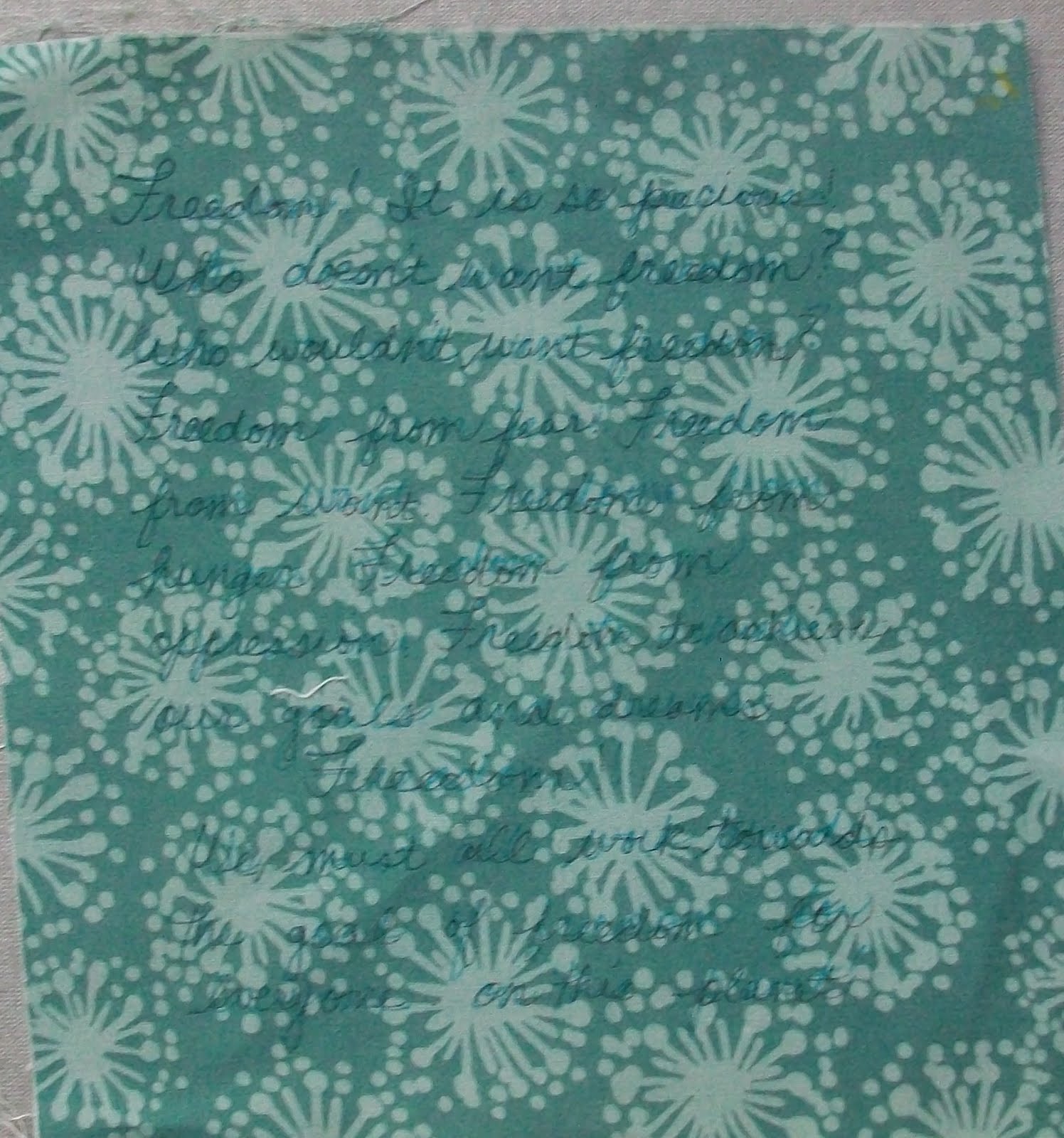 Cheryl Lynch Quilts: Writing On Fabric