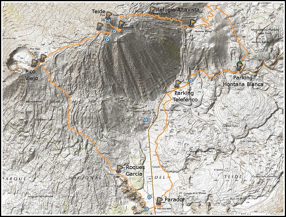 TENERIFE Teide (3.718 m.) con luna llena y regreso por Pico Viejo ...