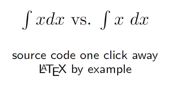 Latex Kurs: latex integral dx