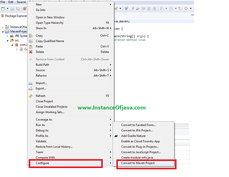 Convert To Maven Project In Eclipse Java Instanceofjava