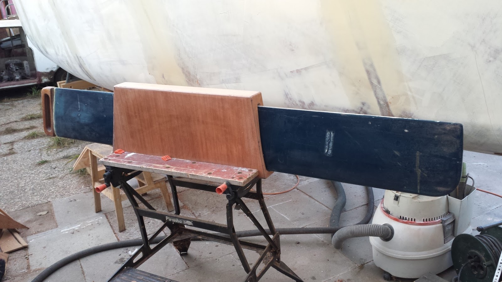 Plywood Boat Building Blog: Rudder Blade Fitted to Rudder Box
