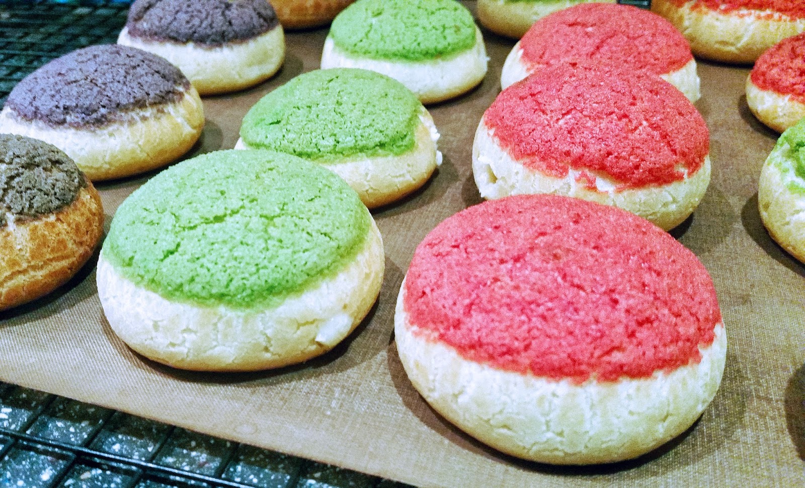 Pandan, Ube and Strawberry Craquelin Profiteroles – Recipe