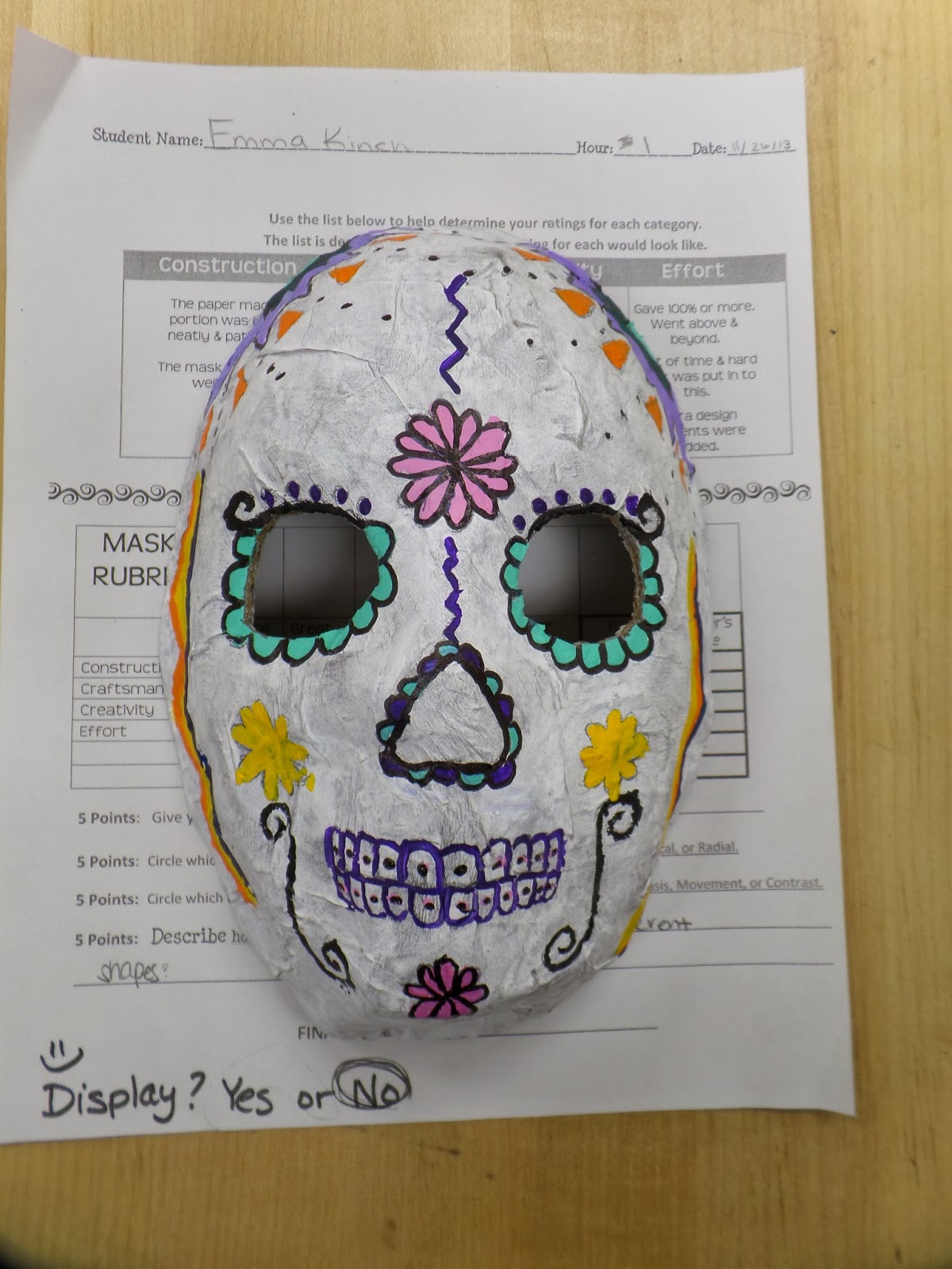 Adventures of a Middle School Art Teacher: 8th Grade Sugar Skull masks