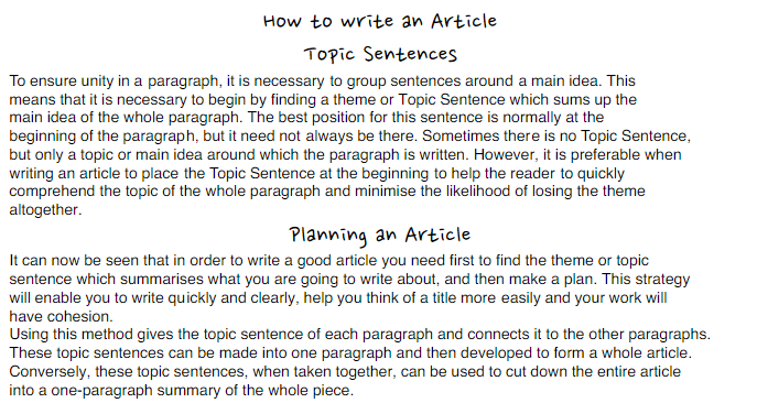 Mr Kelly's Cambridge Proficiency Blog: How to Write a CPE Article