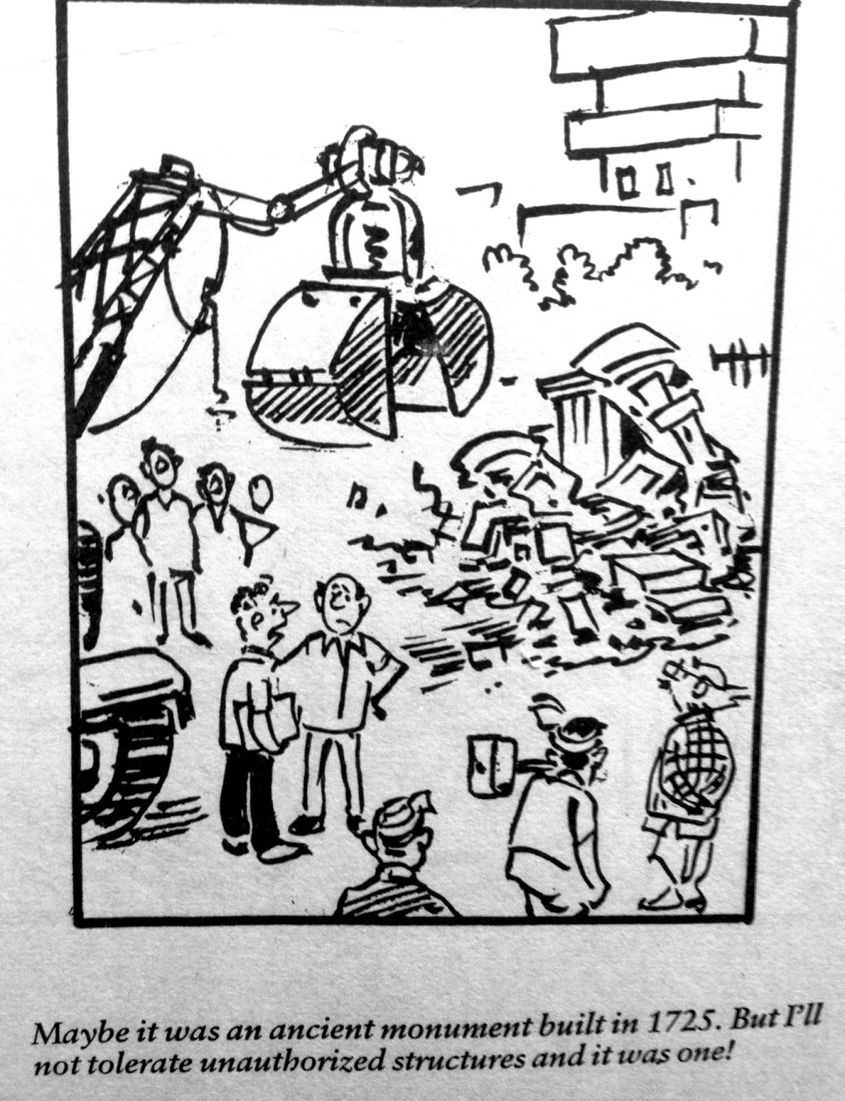 R.K. Laxman's Cartoons: Demolition of Illegal Constructions