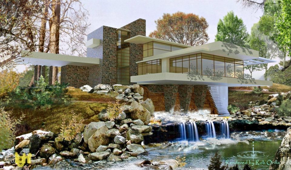 SKETCHUP TEXTURE: FALLING WATER HOUSE CHALLENGE ENTRY