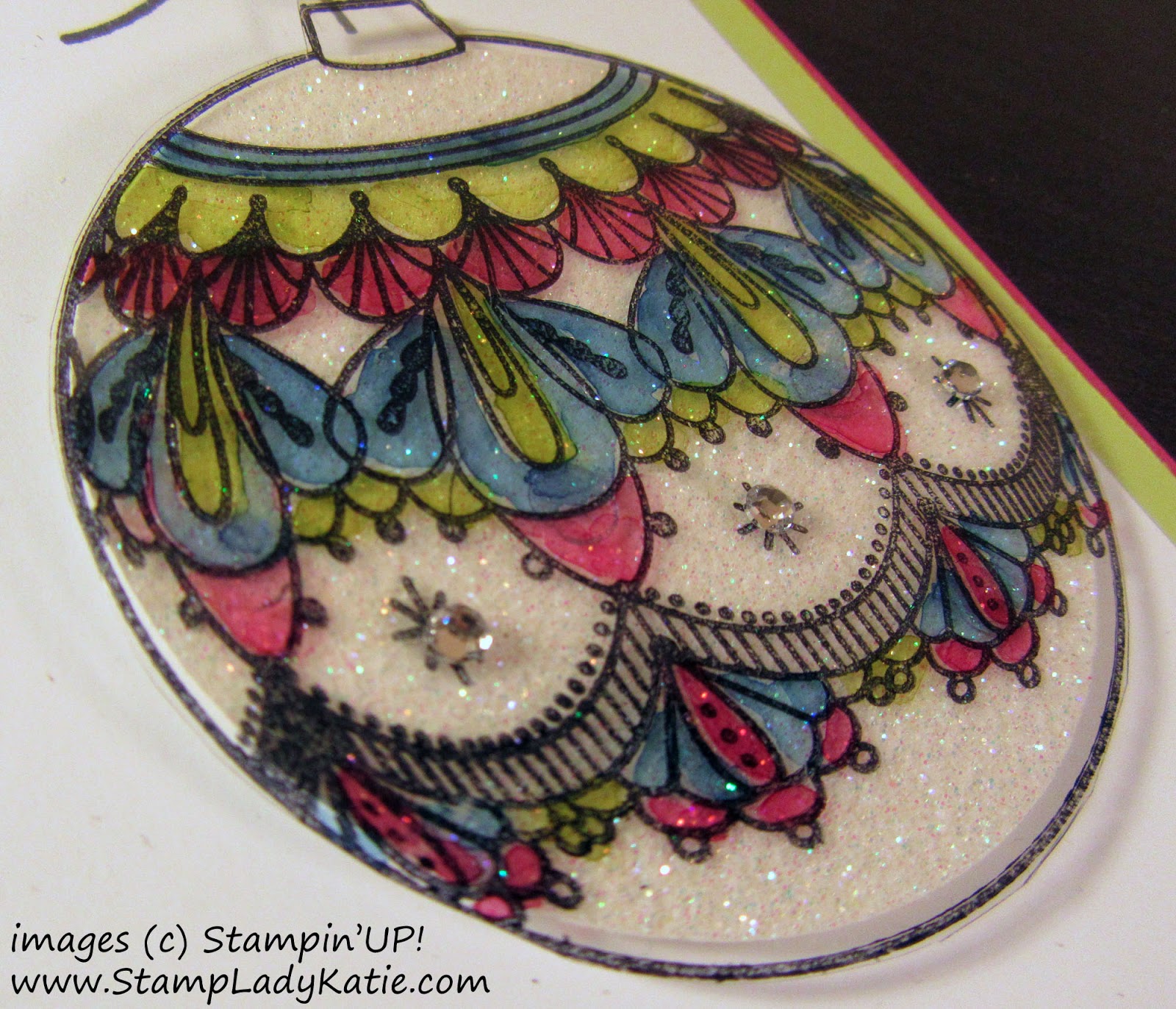 StampLadyKatie.com: Beautiful Colored Acetate Over Glimmer Paper